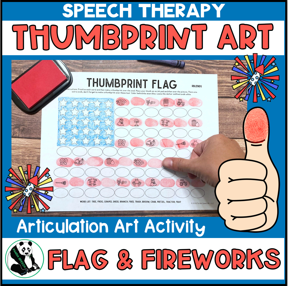 Flag Thumbprints A Speech Therapy Craft Activity ~ Articulation Practi ...