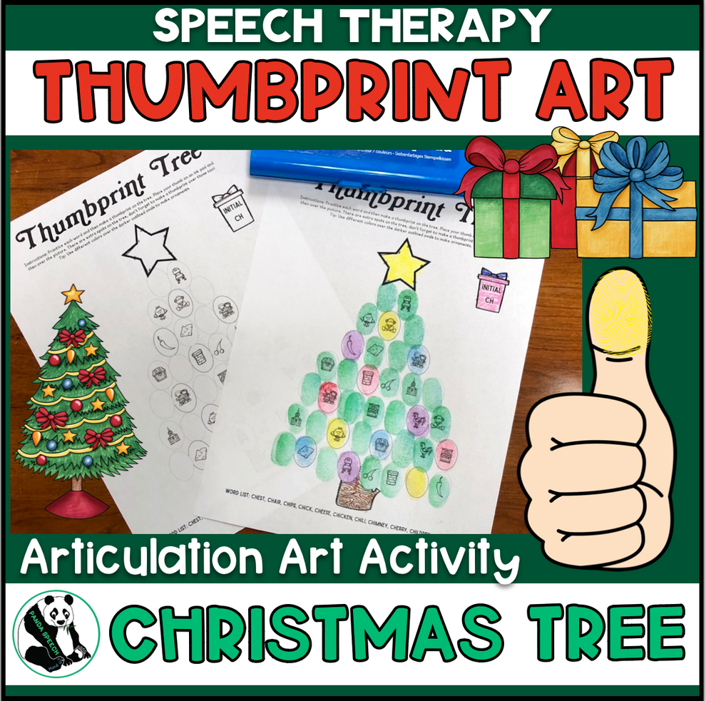 Christmas Tree Thumbprints A Speech Therapy Craft Activity ~ Articulat ...