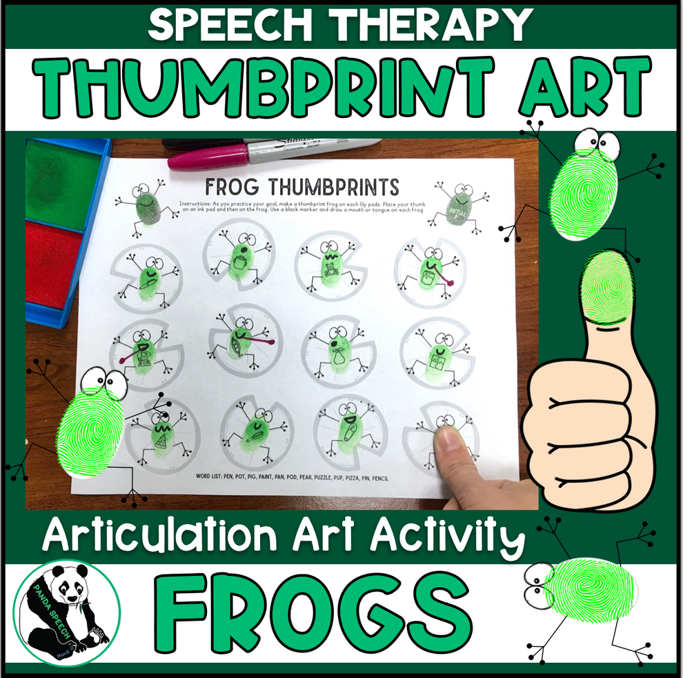 Frog Thumbprints A Speech Therapy Craft Activity ~ Articulation Practi ...