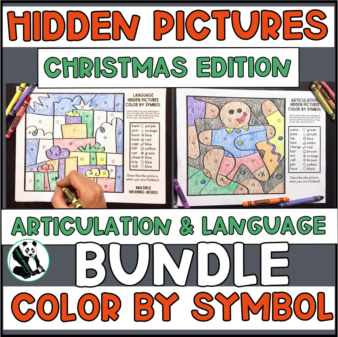 Color by Symbol Hidden Pictures - Christmas~ A Speech Therapy Activity ...