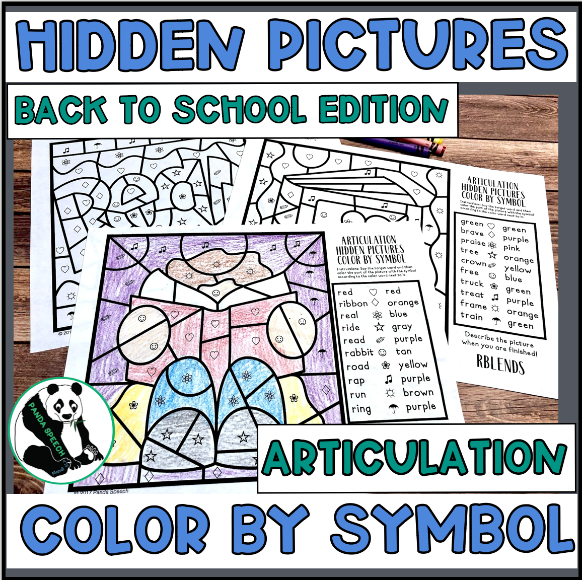 Color by Symbol Hidden Pictures - Back to School ~ A Speech Therapy Ar ...