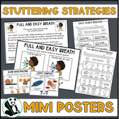 Fluency Strategy Mini- Posters and Practice Sheets ~Stuttering – Panda Speech LLC
