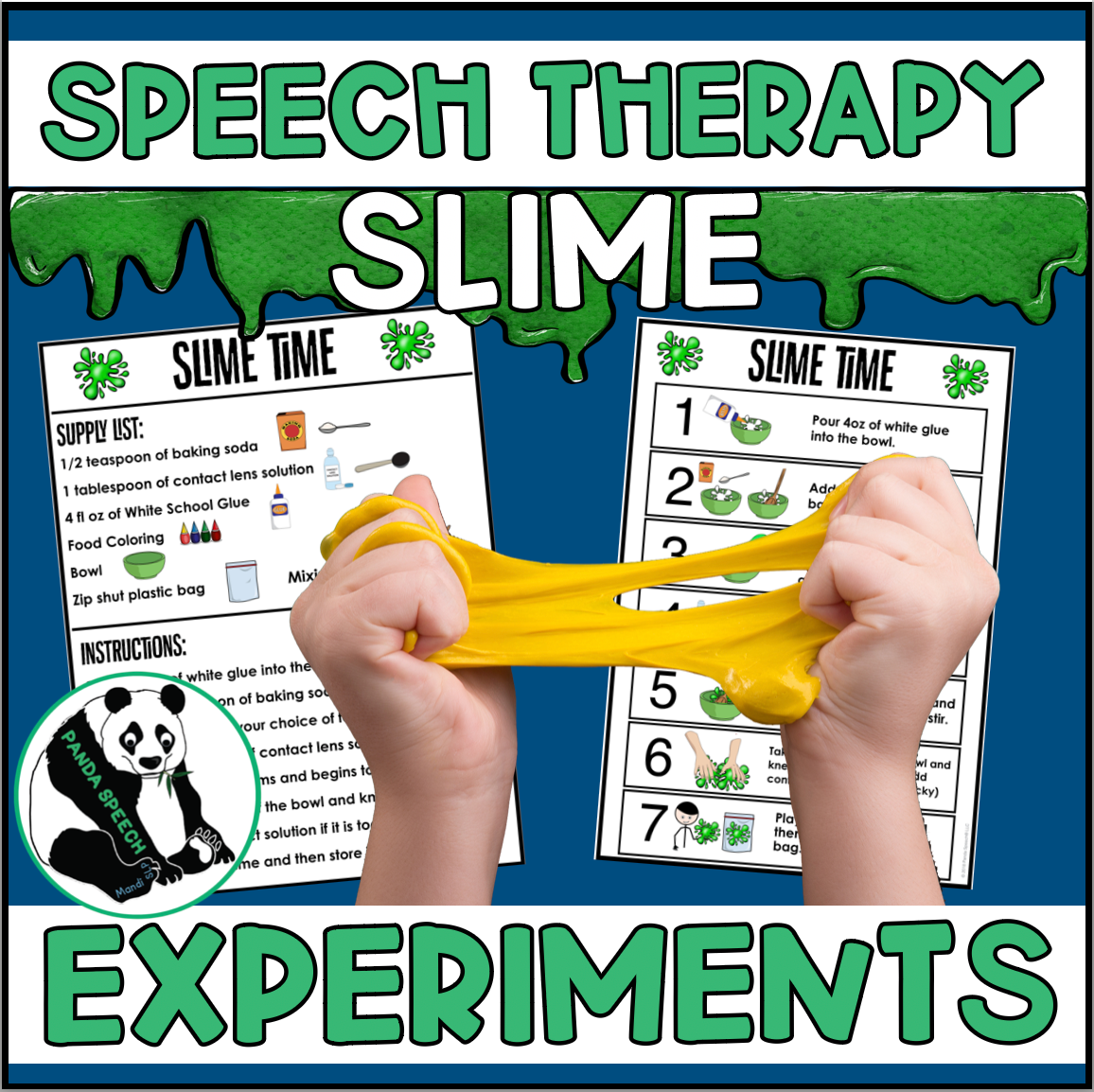 Speech Slime! Speech Therapy Science Experiment Visuals and Worksheets ...