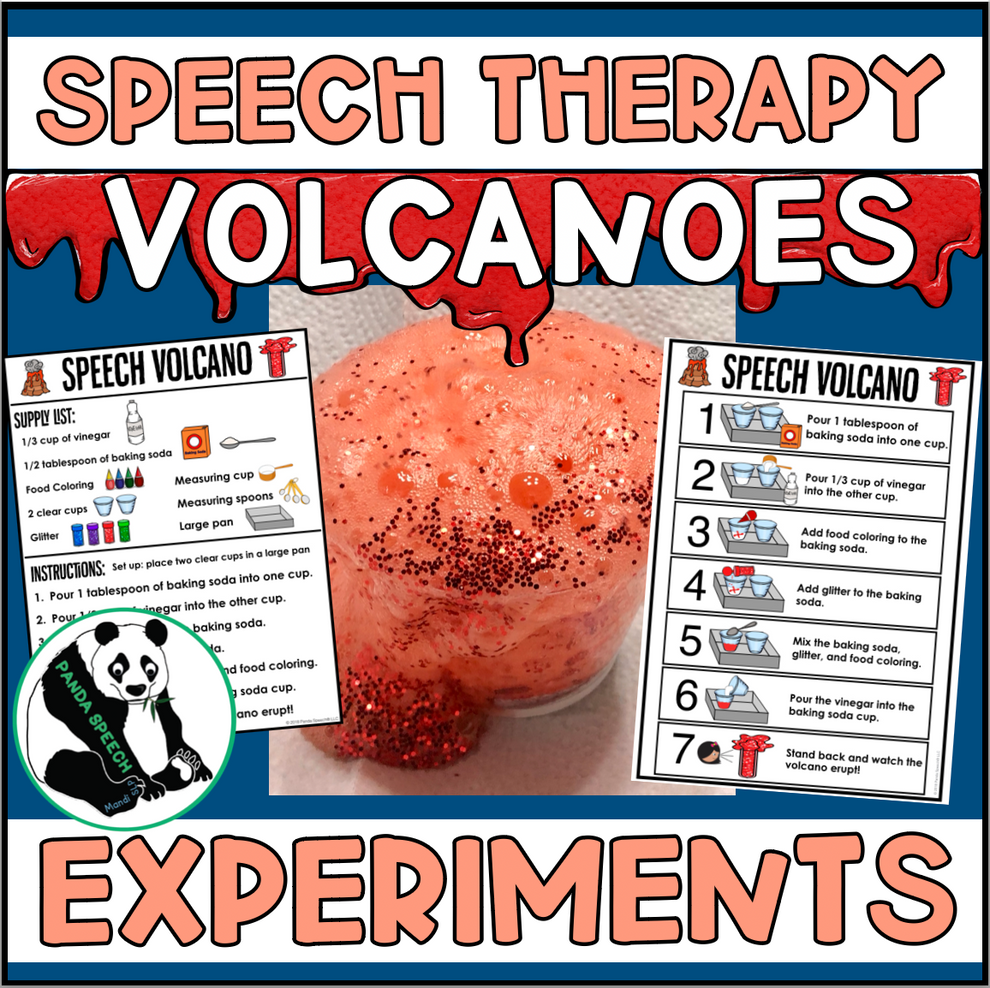 Speech Volcanos! Speech Therapy Science Experiment Visuals and Workshe ...