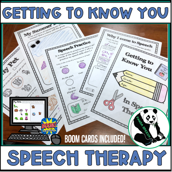 Getting to Know You in Speech Therapy ~ Print & Go – Panda Speech LLC