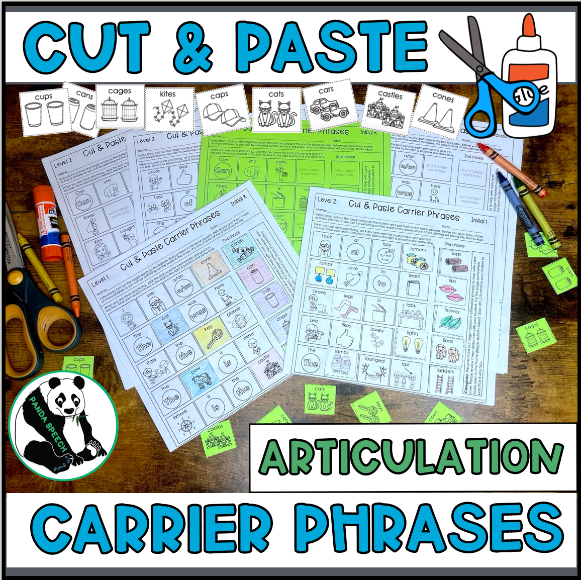 Carrier Phrase Cut & Paste for Articulation 2 levels ~ Print & Go ...