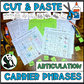 Carrier Phrase Cut & Paste for Articulation 2 levels ~ Print & Go ...