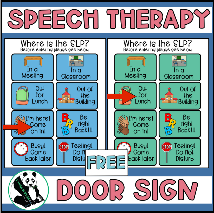 FREE SLP Door Sign ~ Where is the SLP – Panda Speech LLC