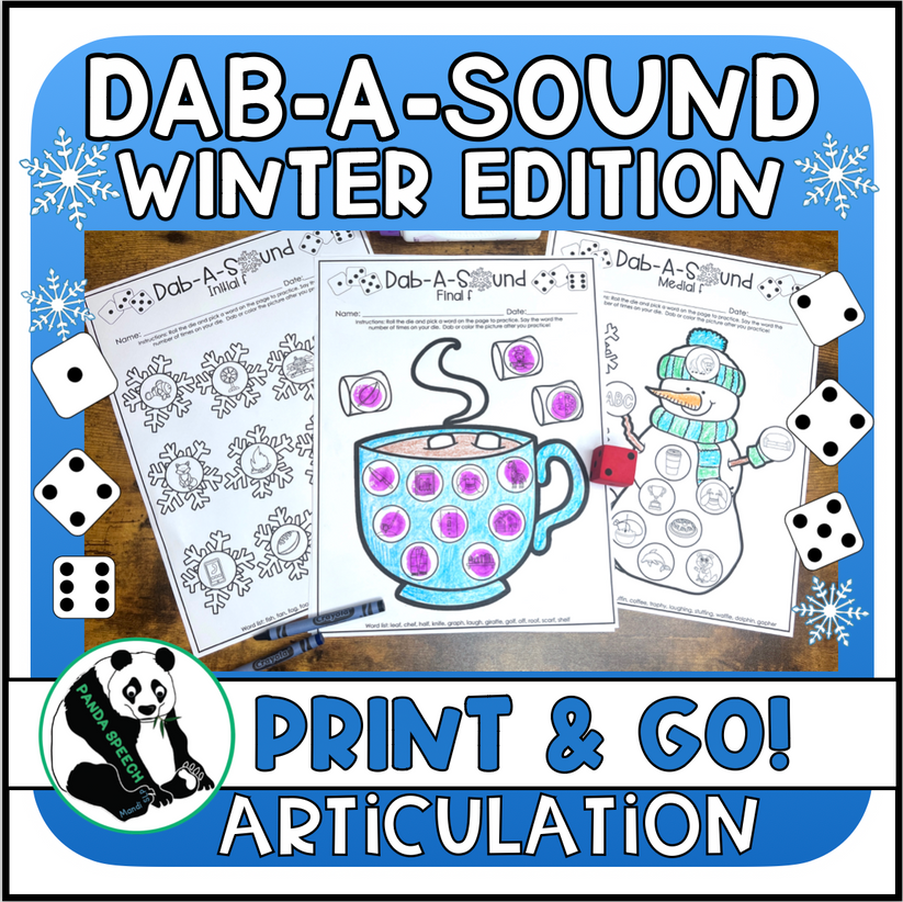 Dab a Sound Winter Edition ~ Print & Go for Articulation Speech Therap ...
