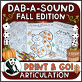 Dab a Sound Fall Edition ~ Print & Go for Articulation Speech Therapy ...