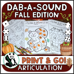 Dab a Sound Fall Edition ~ Print & Go for Articulation Speech Therapy ...