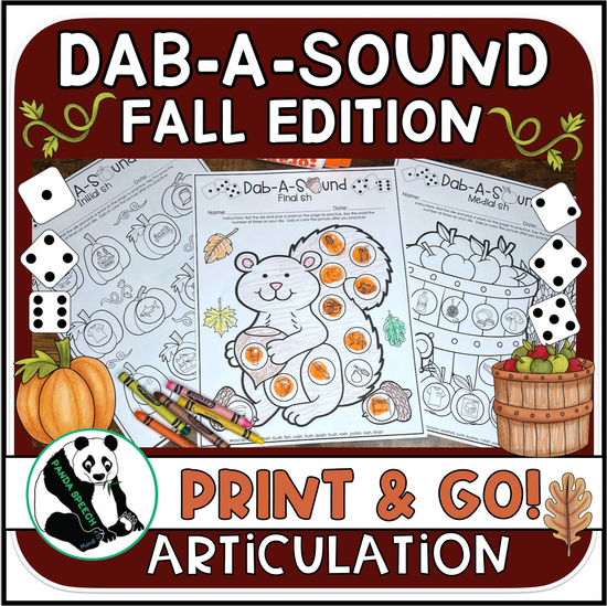 Dab a Sound Fall Edition ~ Print & Go for Articulation Speech Therapy ...
