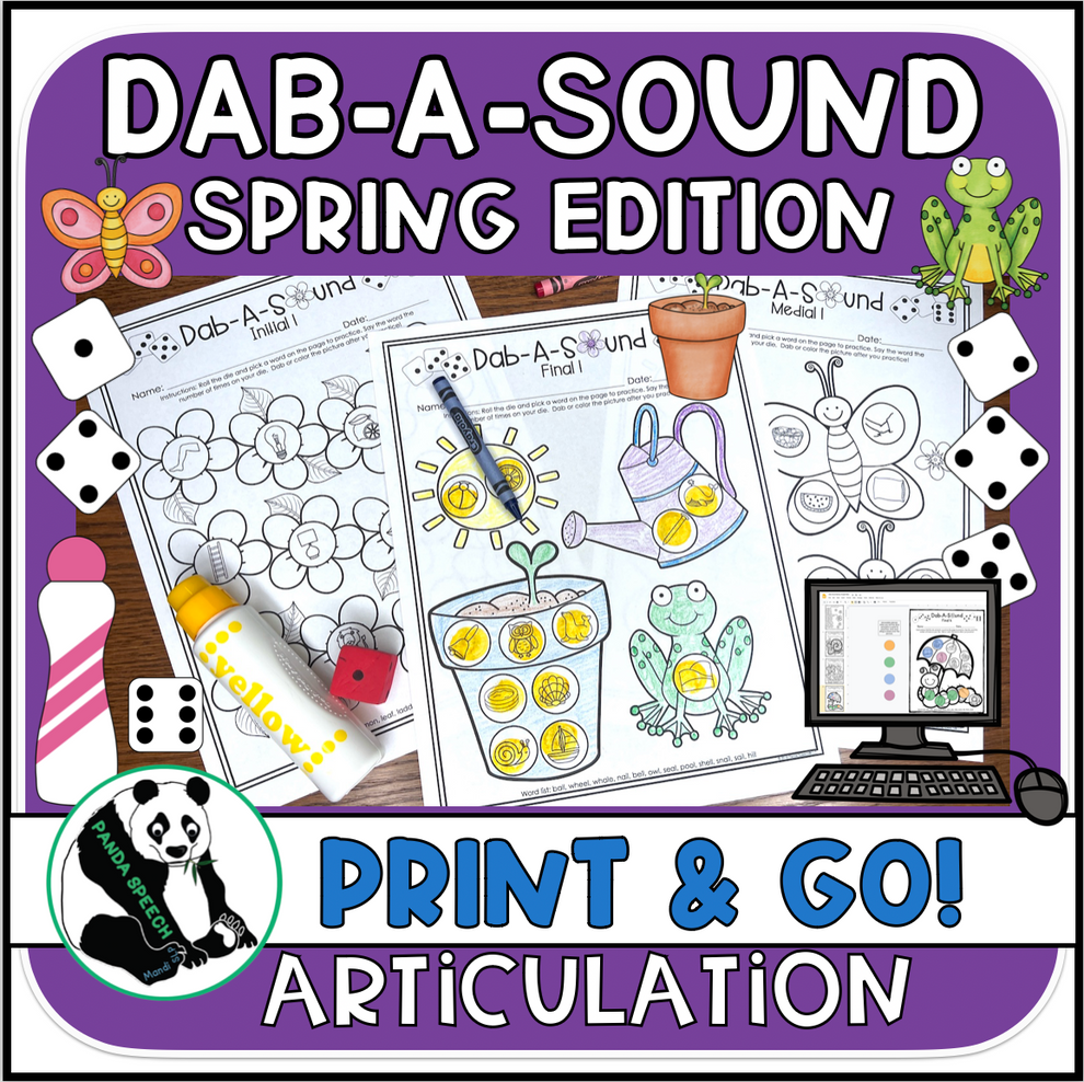 Dab a Sound Spring ~ Print & Go for Articulation SpeechTherapy – Panda ...