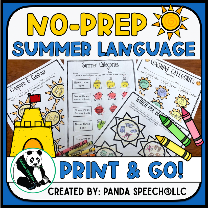 Summer No Prep Language Pack (Quick pack!) – Panda Speech LLC