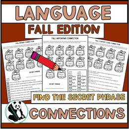 Fall Language Connections ~ Find the Secret Phrase ~ Speech Therapy Vo ...
