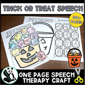 Trick or Treat Speech ~ One Page Speech and Language Craft – Panda ...
