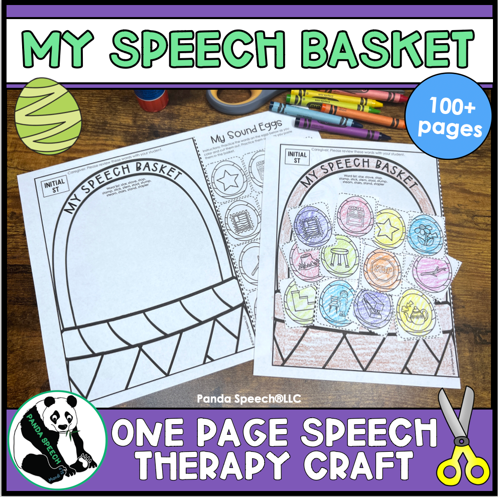 My Speech Easter Basket ~ One Page Speech and Language Craft – Panda ...