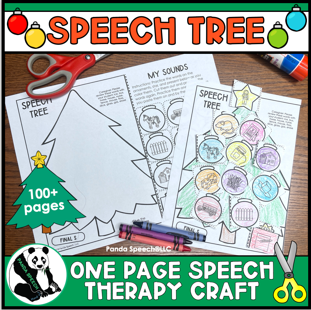 Speech Christmas Tree ~ One Page Speech and Language Craft – Panda ...