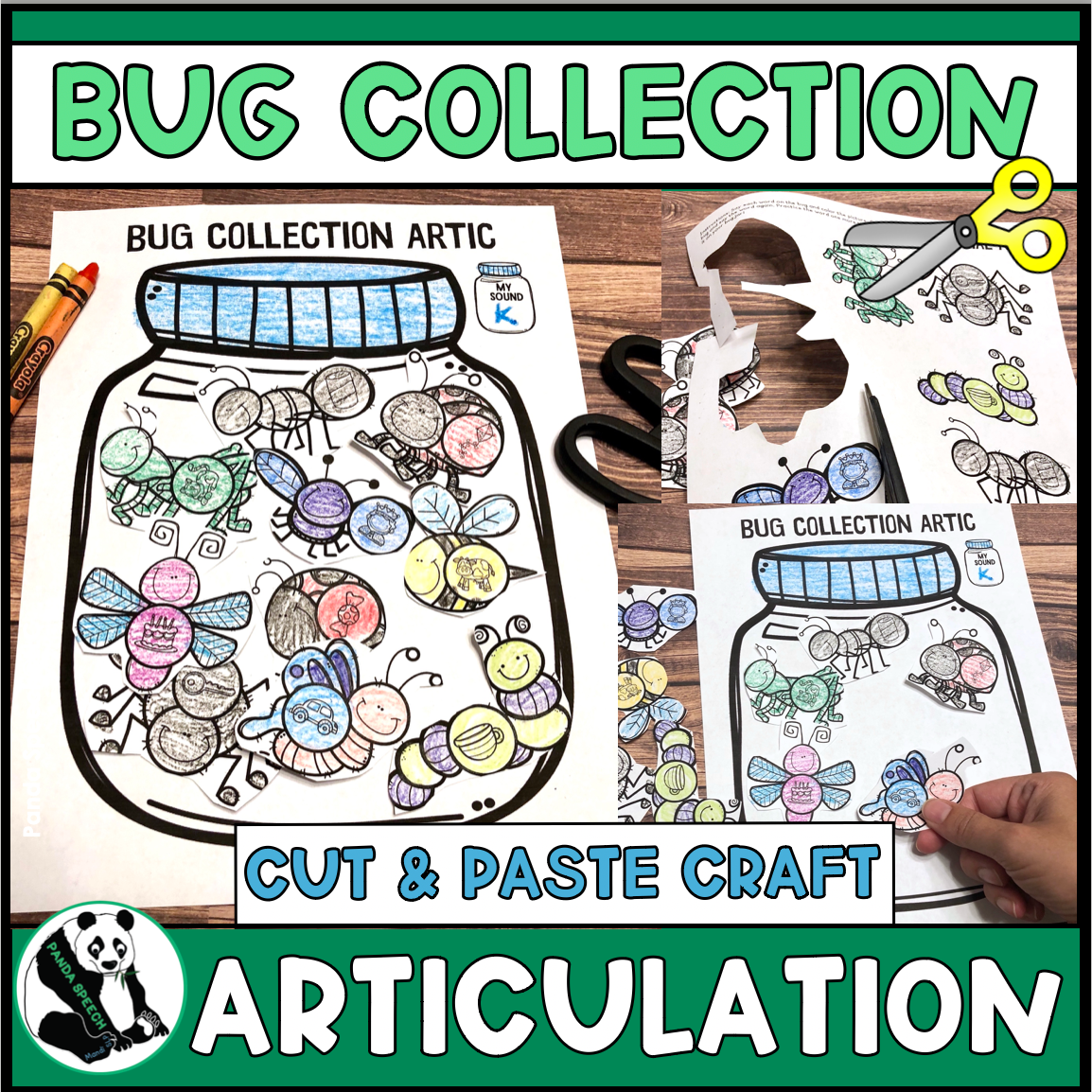 Articulation Bug Collection~ Speech Therapy Cut & Paste Craft – Panda ...