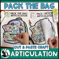 Pack the Bag Articulation~ Speech Therapy Cut & Paste Craft – Panda ...
