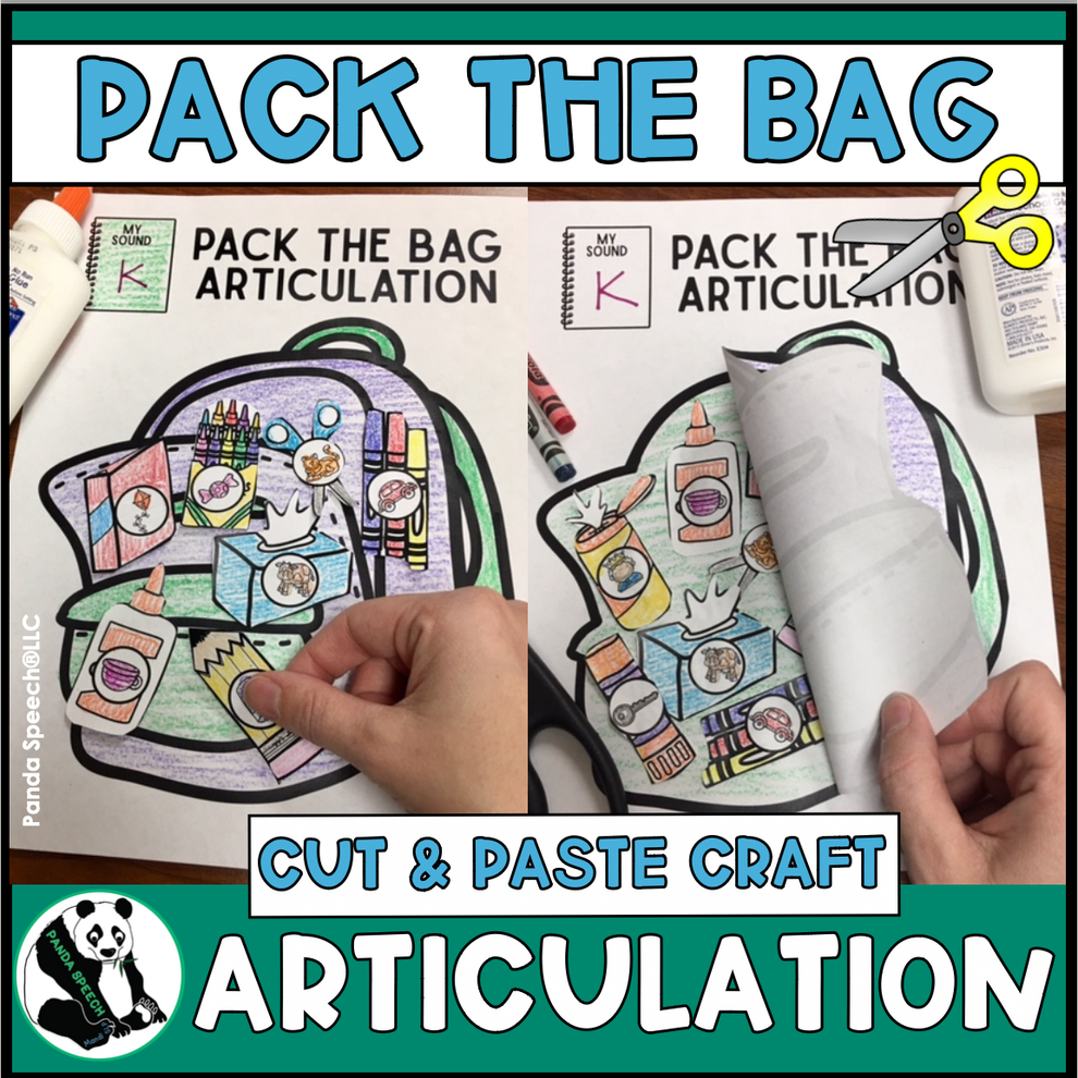 Pack the Bag Articulation~ Speech Therapy Cut & Paste Craft – Panda ...