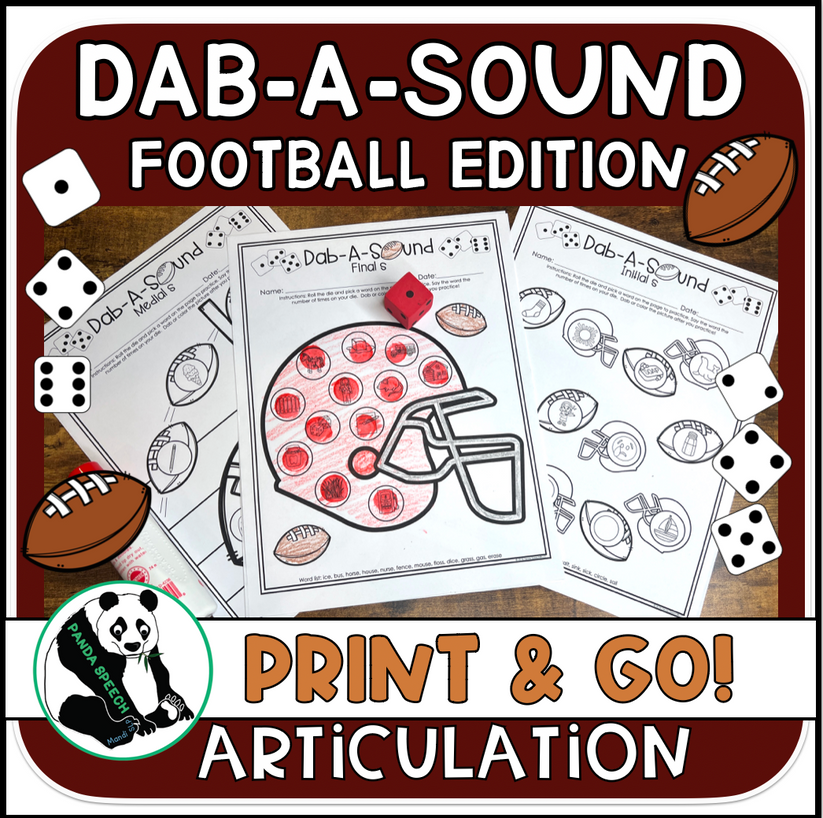 Dab a Sound Football Edition ~ Print & Go for Articulation Speech Ther ...