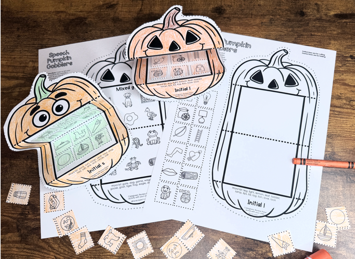 Speech Pumpkin Gobblers for Speech Therapy ~ Articulation and Language ...