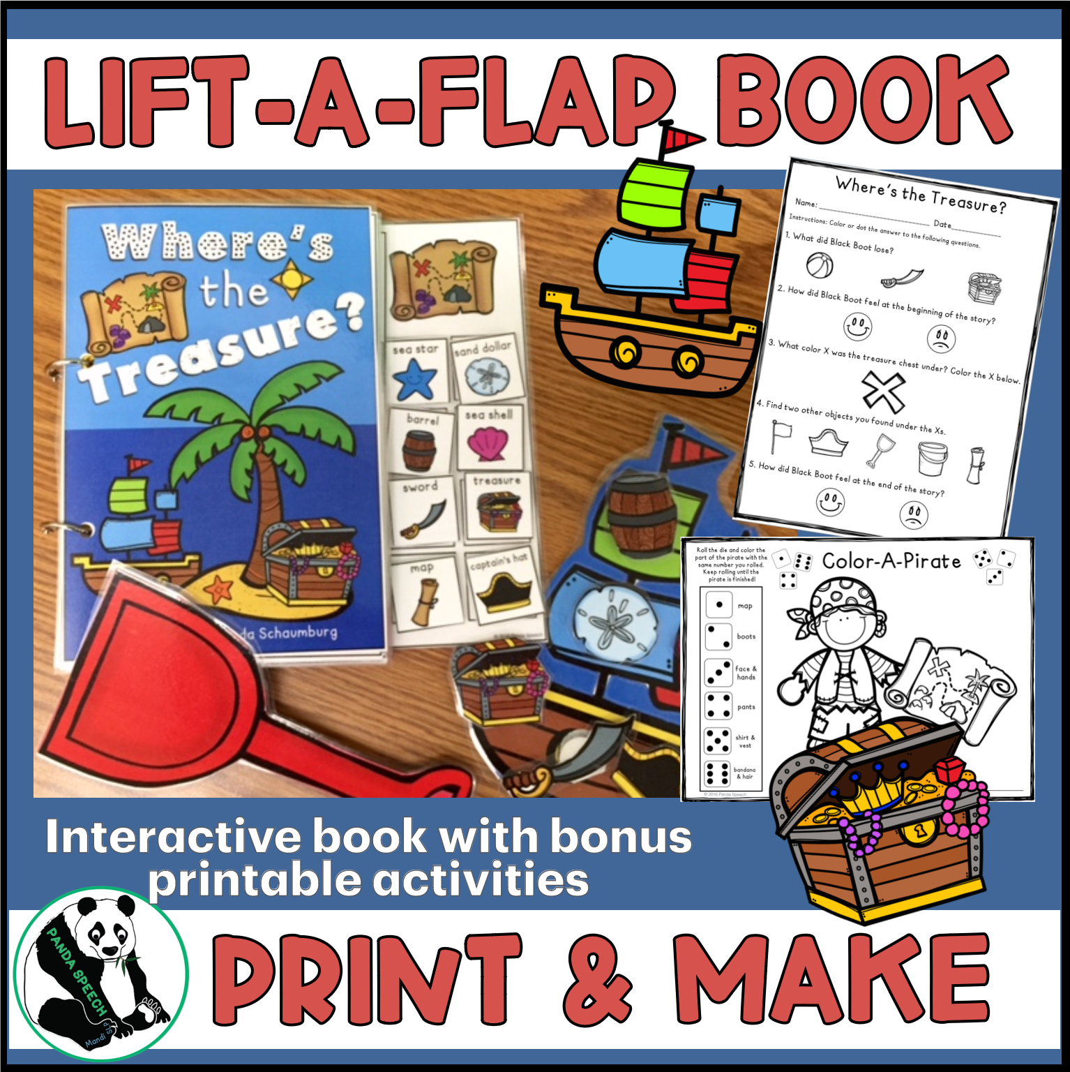Where's the Treasure? Lift a Flap Book (Print & Make Book) – Panda ...