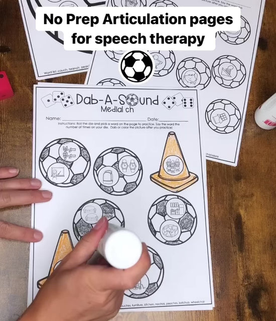 Dab a Sound Soccer Edition ~ Print & Go for Articulation Speech Therap ...