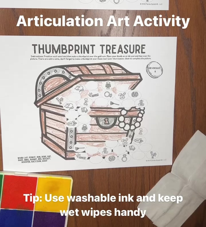 Treasure Thumbprints A Speech Therapy Craft Activity ~ Articulation Pr ...
