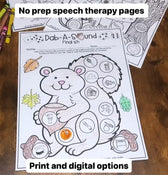 Dab a Sound Fall Edition ~ Print & Go for Articulation Speech Therapy ...