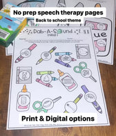 Dab a Sound Back to School Edition ~ Print & Go for Articulation Speec ...