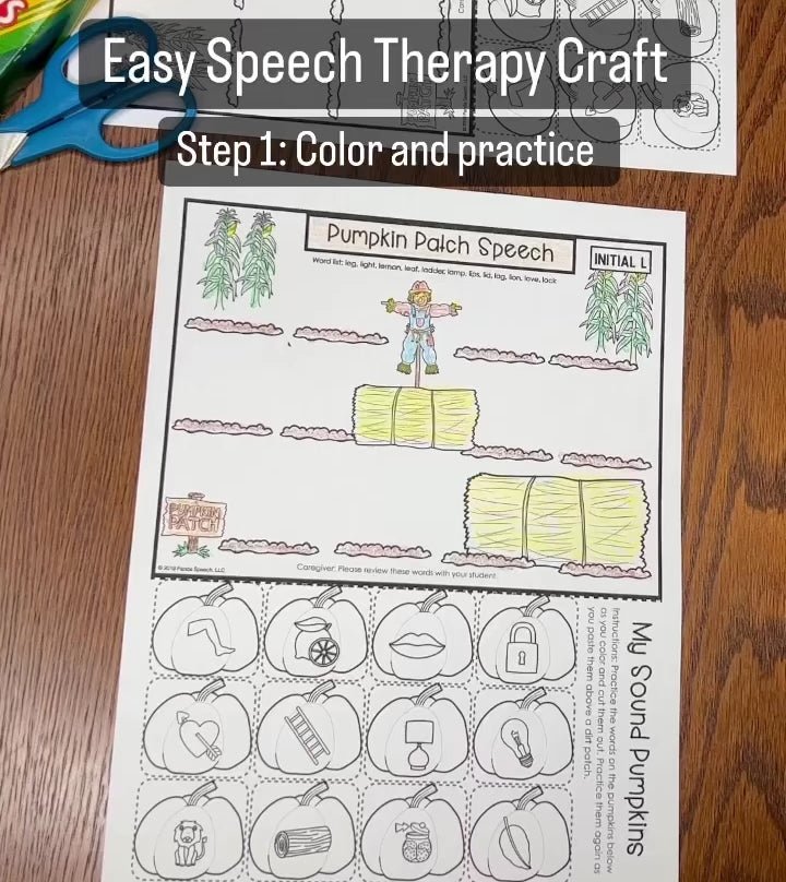 Pumpkin Patch Speech ~ One Page Speech and Language Craft – Panda ...