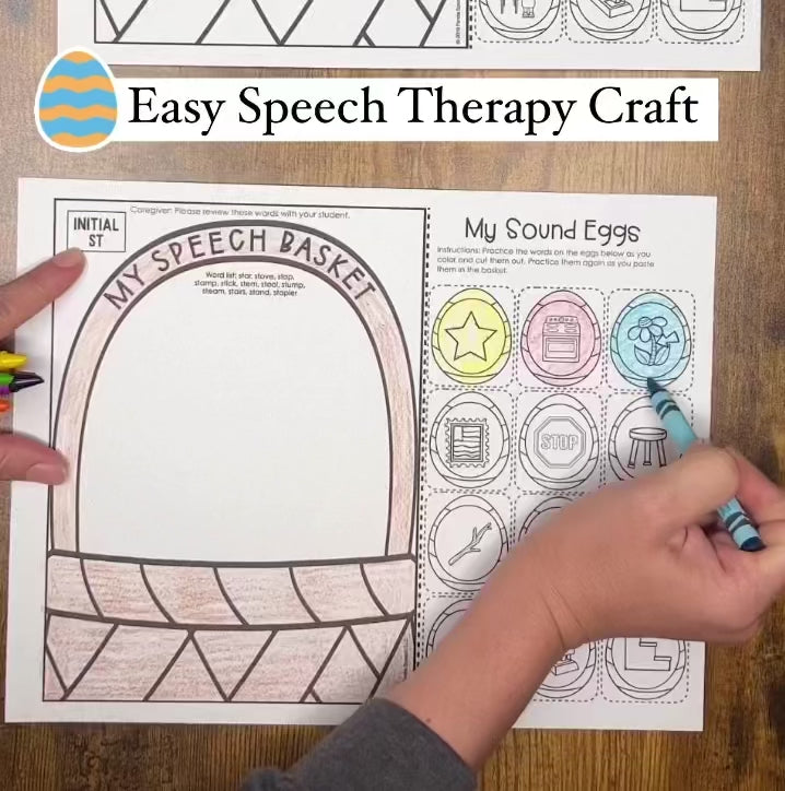 My Speech Easter Basket ~ One Page Speech and Language Craft – Panda ...