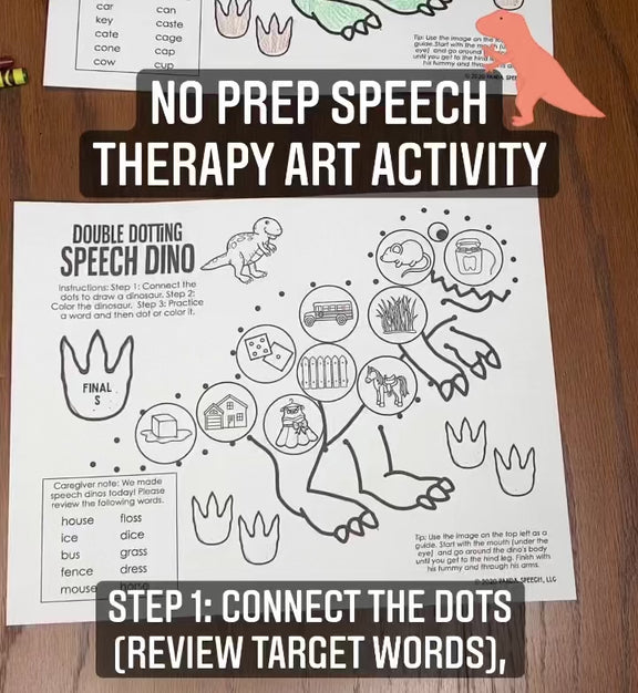 Double Dotting Speech Dinosaur ~ A Speech Therapy Art Activity – Panda ...