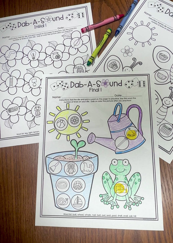 Dab a Sound Spring ~ Print & Go for Articulation SpeechTherapy – Panda ...