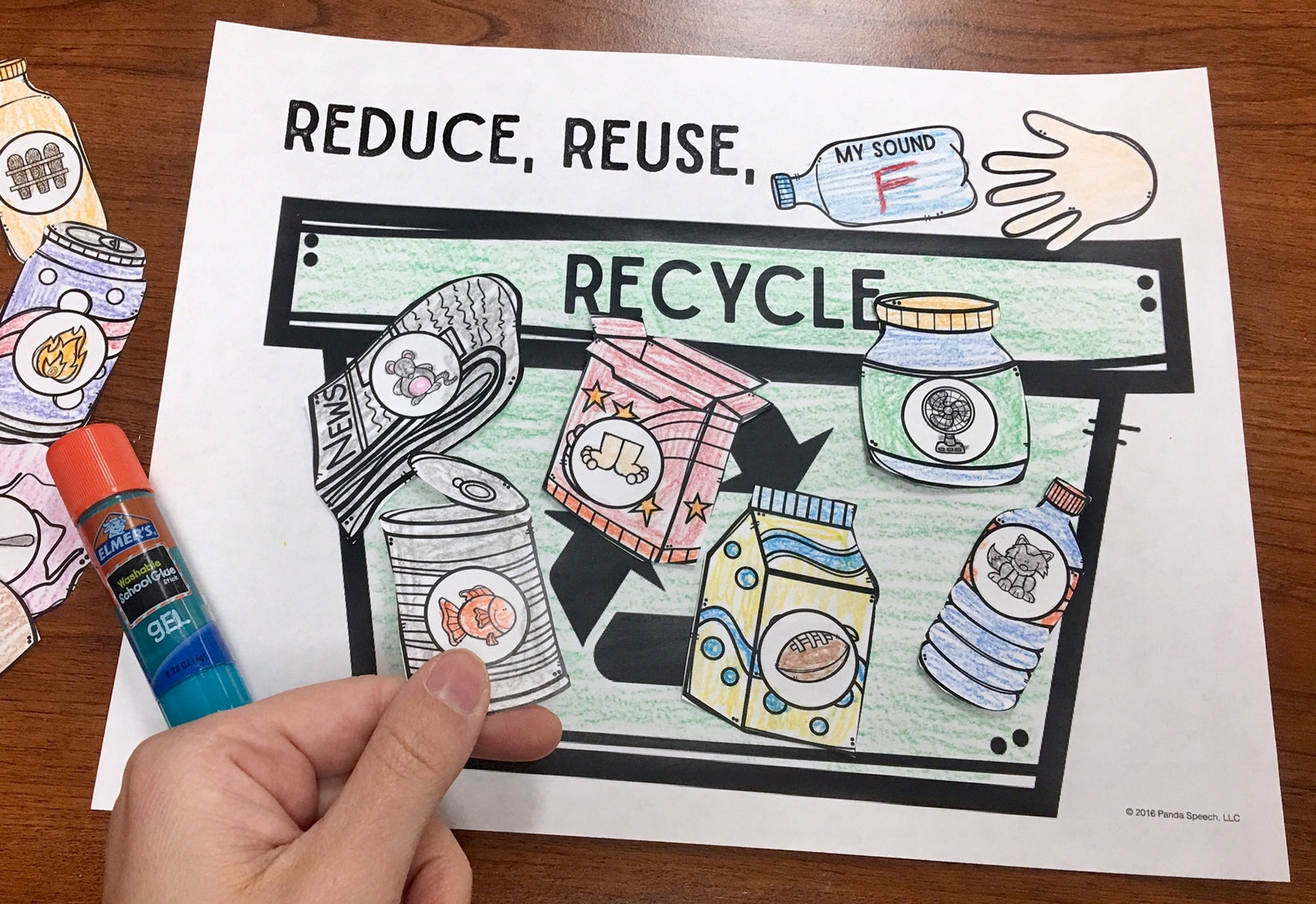 Articulation Recycling: A Cut & Paste Speech Therapy Craft – Panda ...