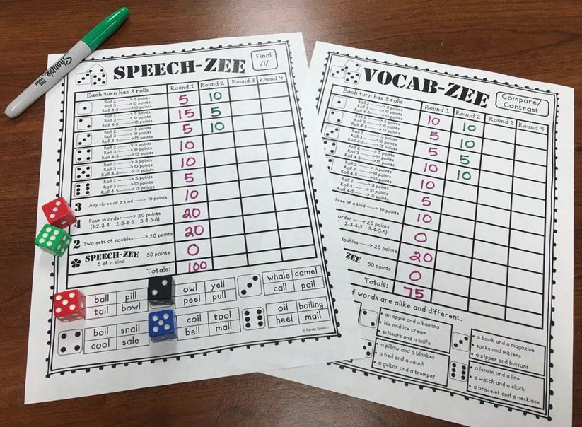 Speech Zee ~ Articulation Dice Game Companion – Panda Speech LLC