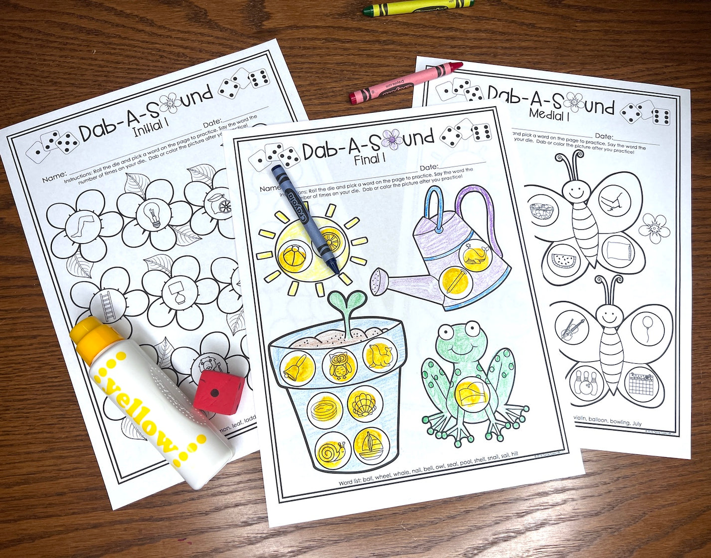 Dab a Sound Spring ~ Print & Go for Articulation SpeechTherapy – Panda ...