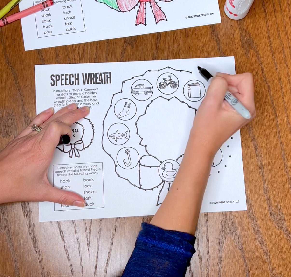 Double Dotting Speech Wreath ~ A Speech Therapy Art Activity – Panda ...