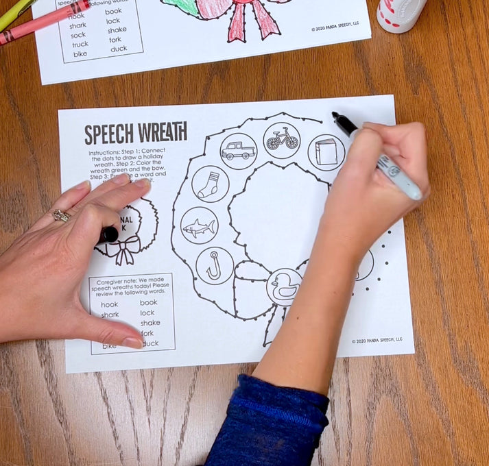 Double Dotting Speech Wreath ~ A Speech Therapy Art Activity – Panda ...