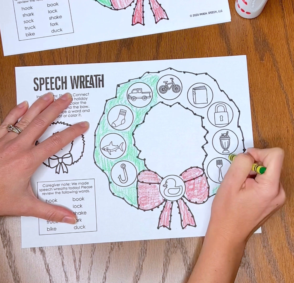 Double Dotting Speech Wreath ~ A Speech Therapy Art Activity – Panda ...