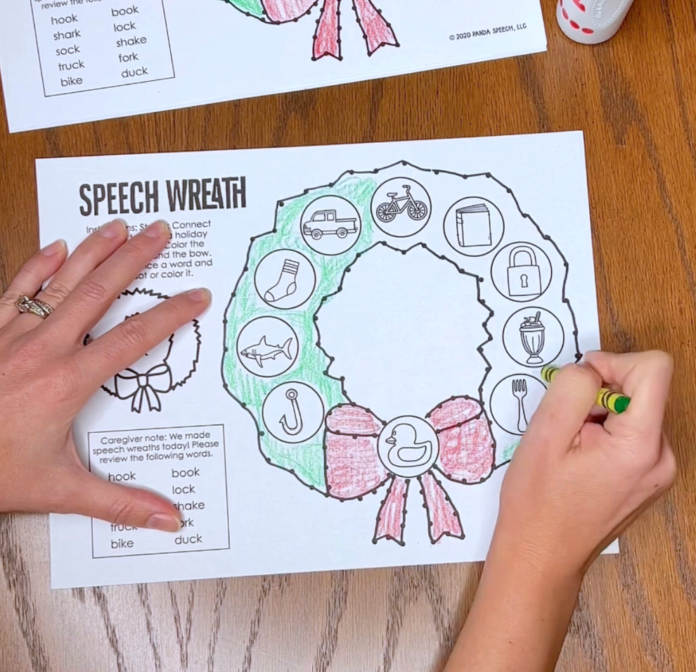 Double Dotting Speech Wreath ~ A Speech Therapy Art Activity – Panda ...