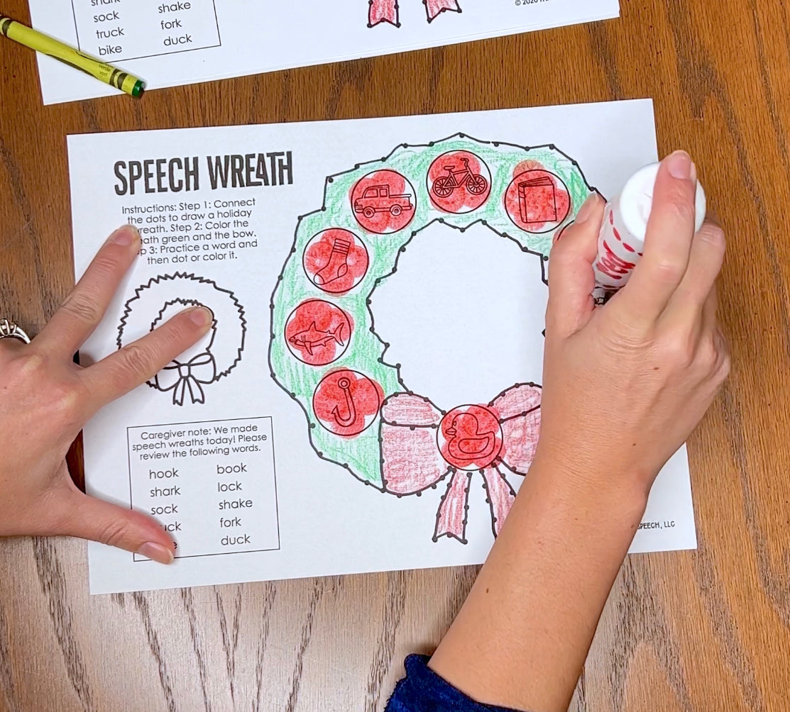Double Dotting Speech Wreath ~ A Speech Therapy Art Activity – Panda ...