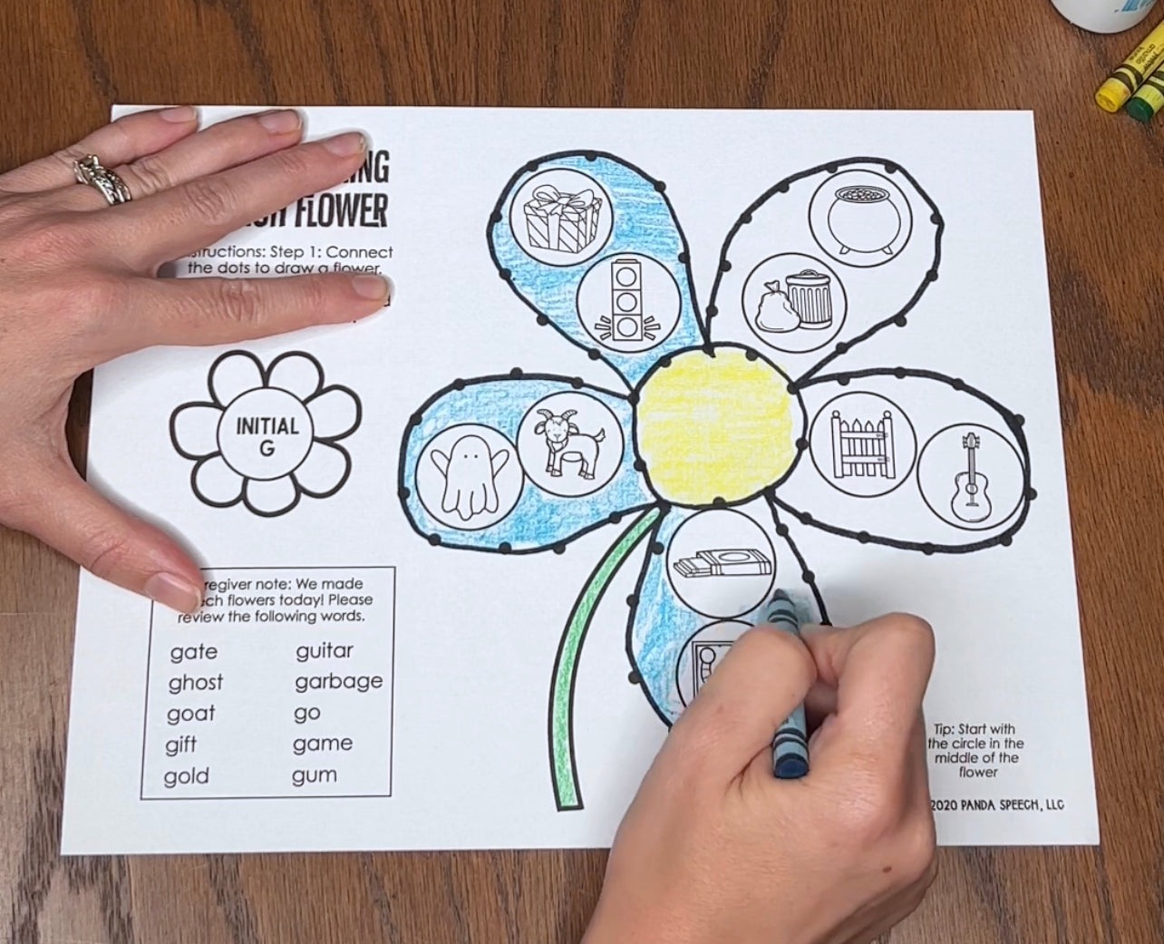 Double Dotting Speech Flower ~ A Speech Therapy Art Activity – Panda ...