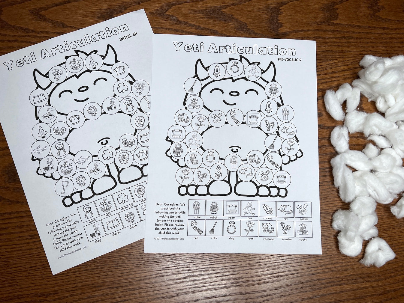 Yeti Articulation and Language! Speech Therapy Cotton Ball craft ...