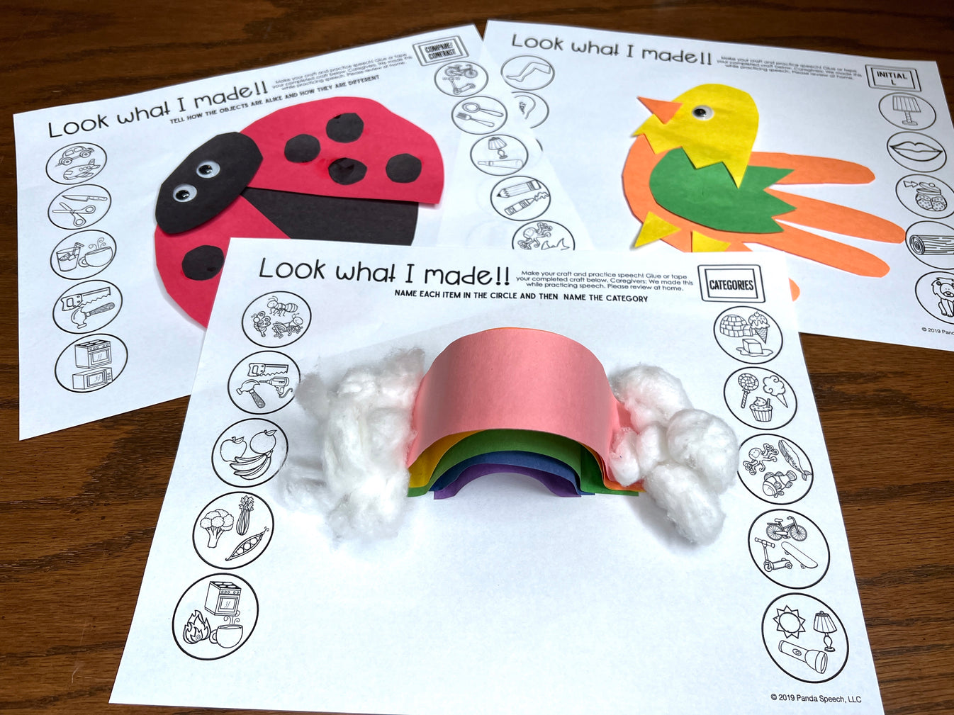 Look What I Made! Craft Holders ~ Print & Go for Speech Therapy – Panda ...