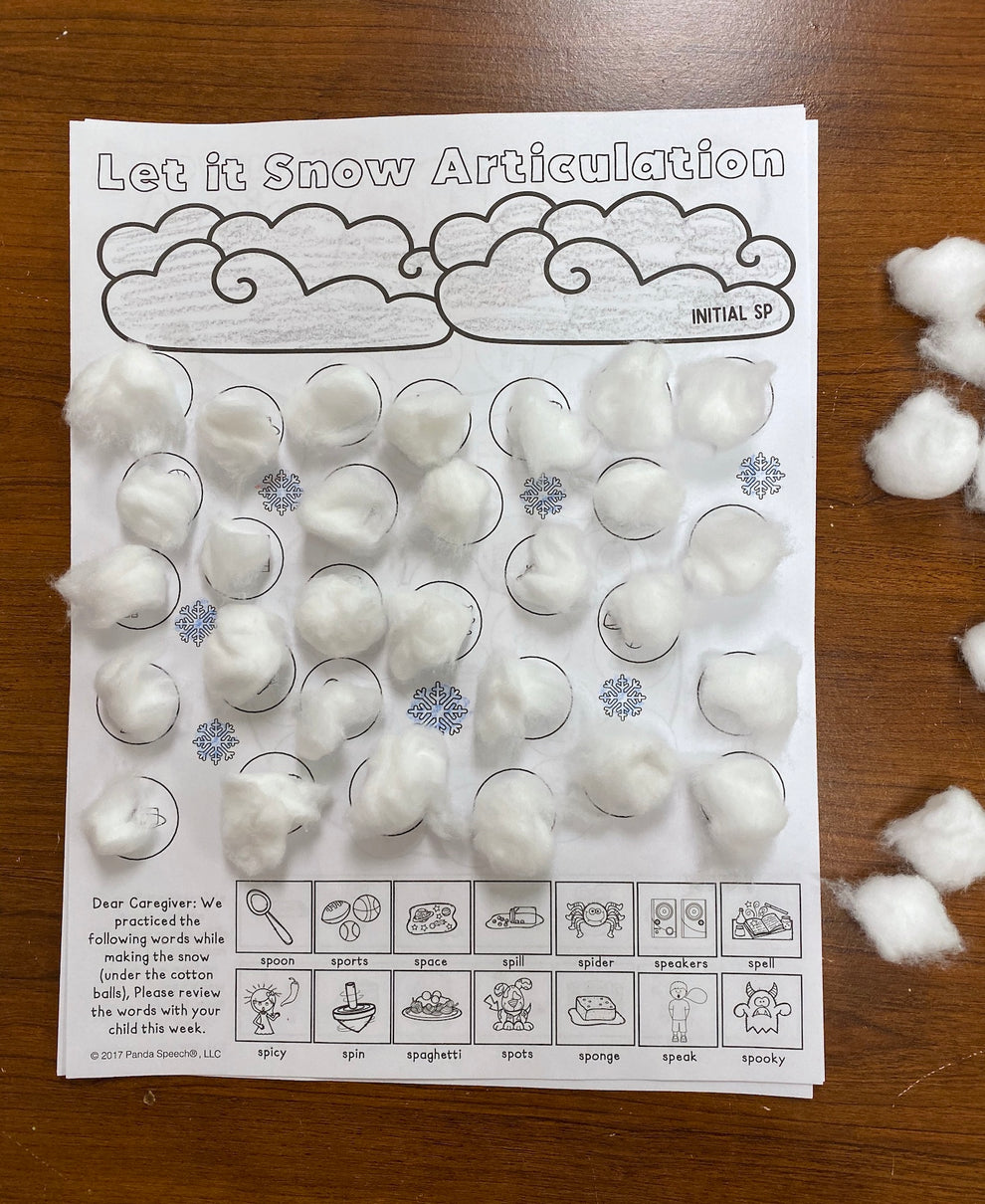 Let it Snow! Articulation and Language! Speech Therapy Cotton Ball cra ...
