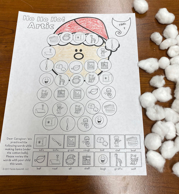 Ho Ho Ho! Articulation and Language! Speech Therapy Cotton Ball craft ...