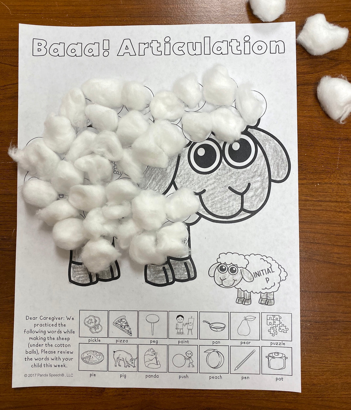 Baaa! Articulation and Language! Speech Therapy Cotton Ball craft (She ...